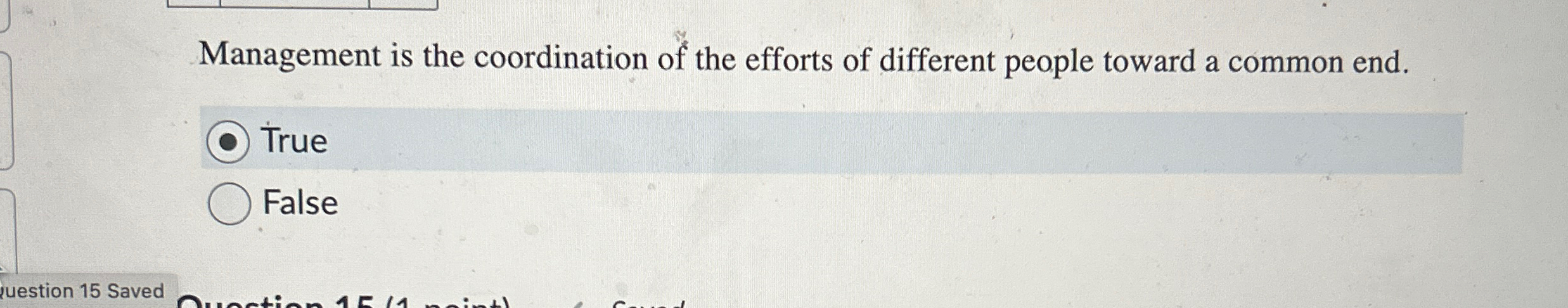Solved Management is the coordination of the efforts of | Chegg.com