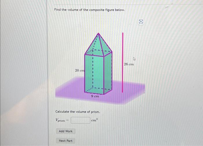 Solved Find the volume of the composite figure below. | Chegg.com