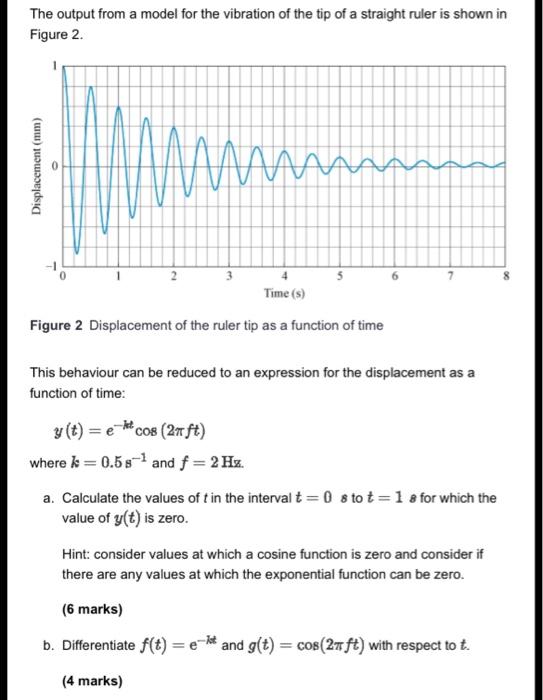 Solved c. Differentiate the function y(t) to show that the | Chegg.com
