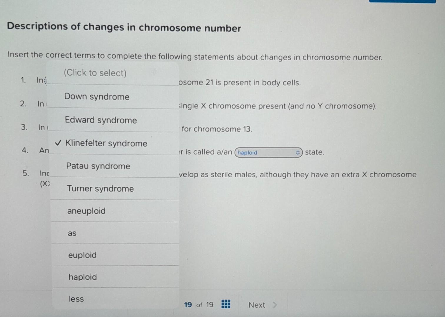 Solved Descriptions of changes in chromosome number Insert | Chegg.com
