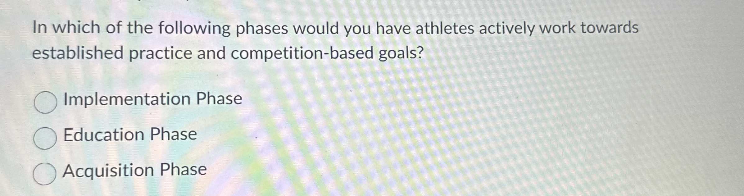 Solved In which of the following phases would you have | Chegg.com