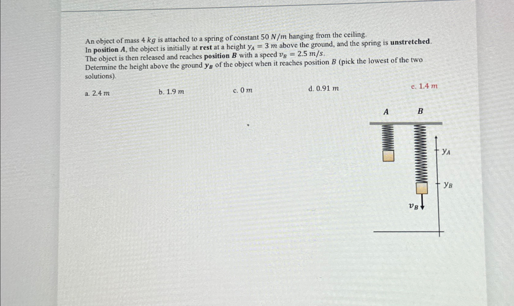 Solved An object of mass 4kg ﻿is attached to a spring of | Chegg.com