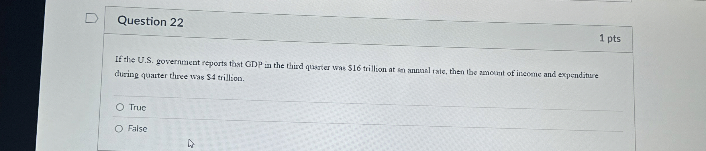 Solved Question 221 ﻿ptsIf the U.S. ﻿government reports that | Chegg.com
