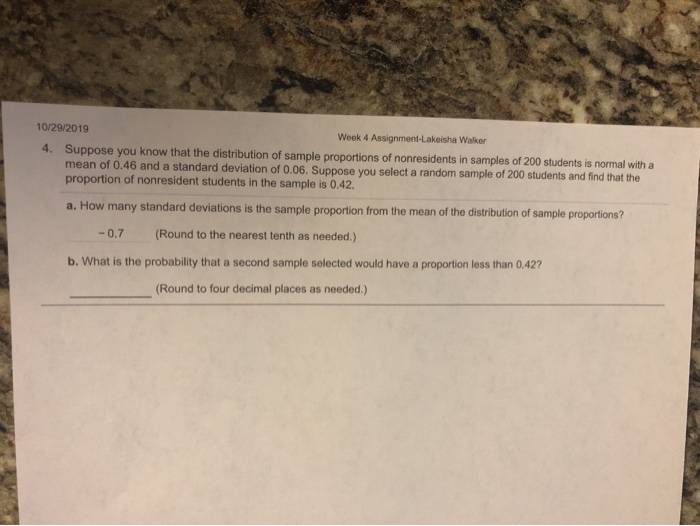 Solved 10/29/2019 Week 4 Assignment-Lakeisha Walker 4. | Chegg.com