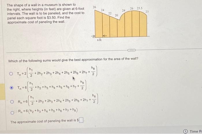 Solved The shape of a wall in a museum is shown to the | Chegg.com