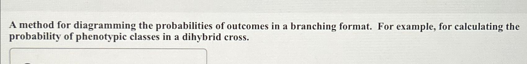 Solved A method for diagramming the probabilities of | Chegg.com