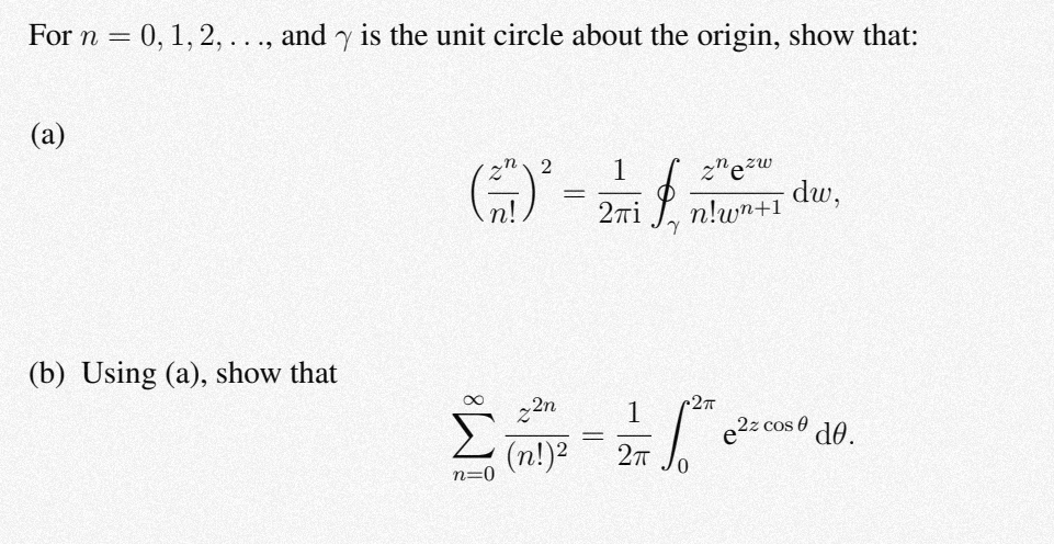 Solved For n=0,1,2,dots, and γ ﻿is the unit circle about the | Chegg.com