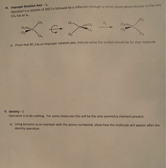 Solved IV. Improper Rotation Axis - S. Operation is a | Chegg.com