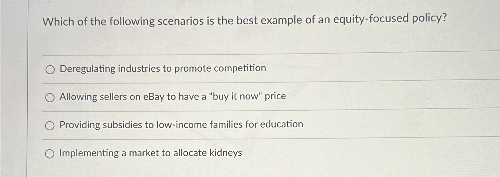 Solved Which of the following scenarios is the best example | Chegg.com