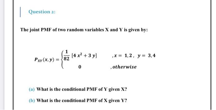 Solved The joint PMF of two random variables X and Y is | Chegg.com