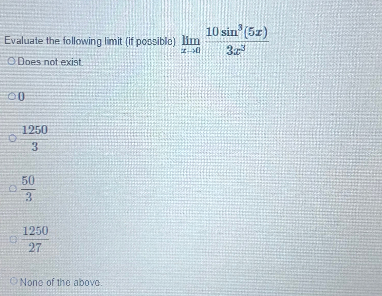 Solved Evaluate the following limit (if | Chegg.com