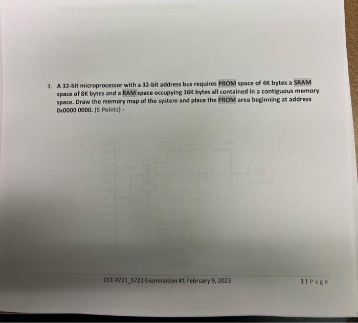 Solved 3. A 32-bit microprocessor with a 32-bit address bus | Chegg.com