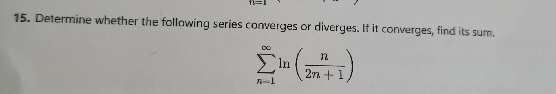 Solved Determine whether the following series converges or | Chegg.com