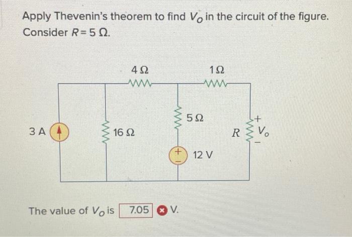 Solved Apply Thevenin's theorem to find VO in the circuit of | Chegg.com