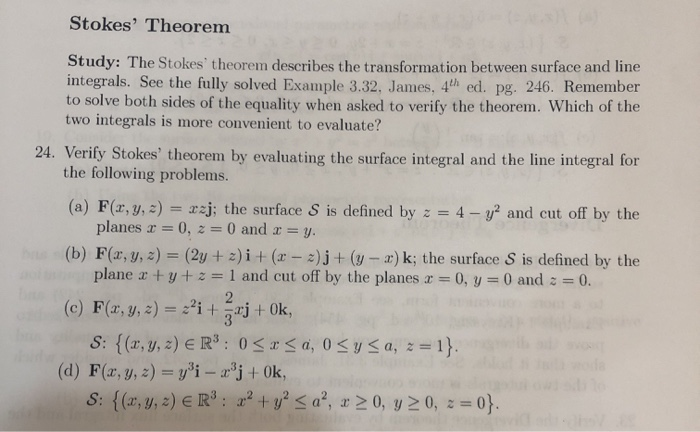 Solved Stokes' Theorem Study: The Stokes' theorem describes | Chegg.com