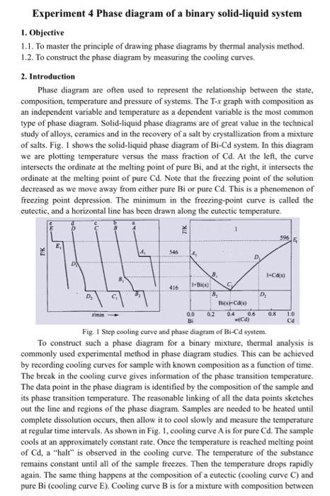 Solved Experiment 4 Phase diagram of a binary solid-liquid | Chegg.com
