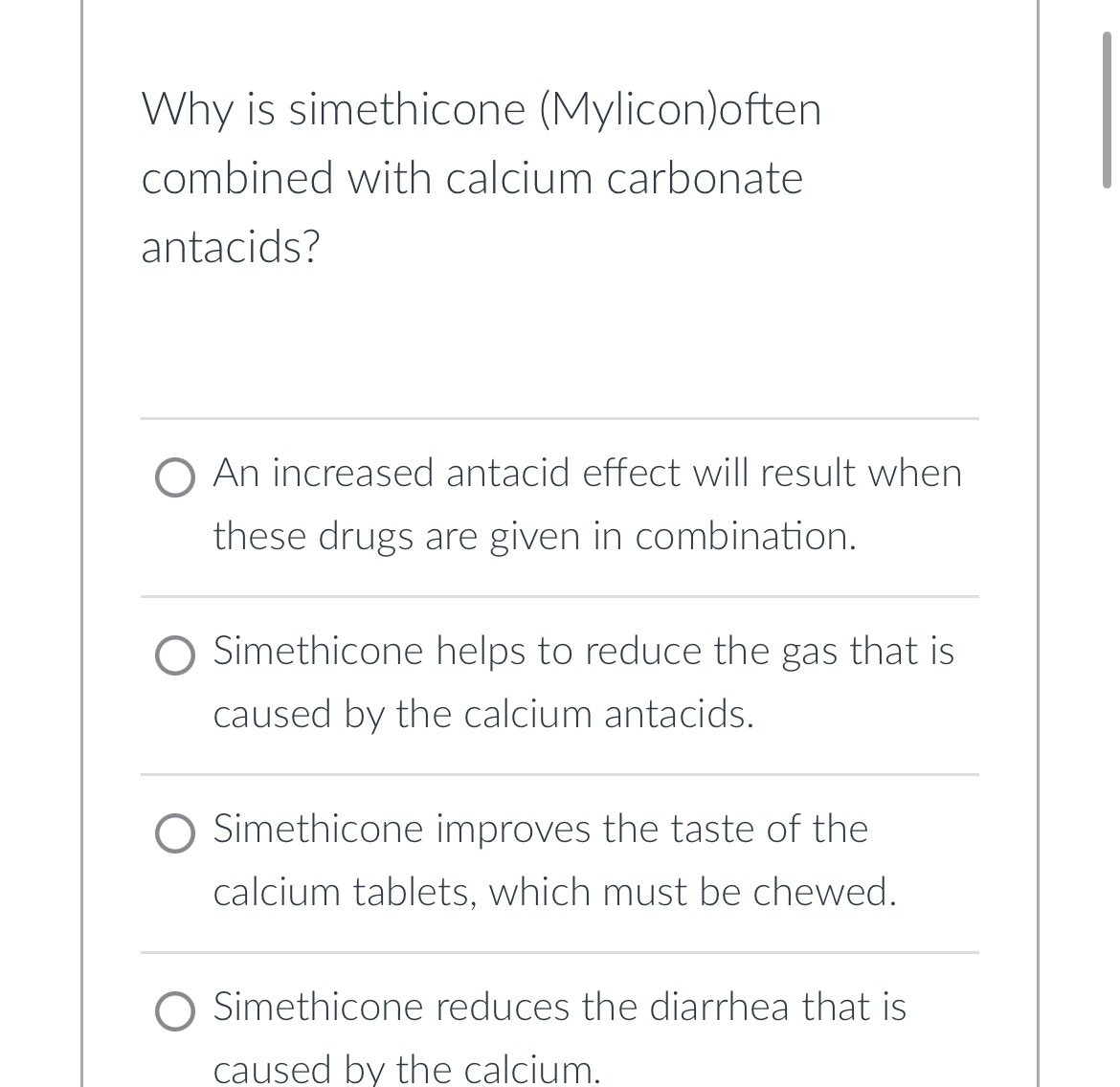 Solved Why is simethicone (Mylicon)often combined with | Chegg.com