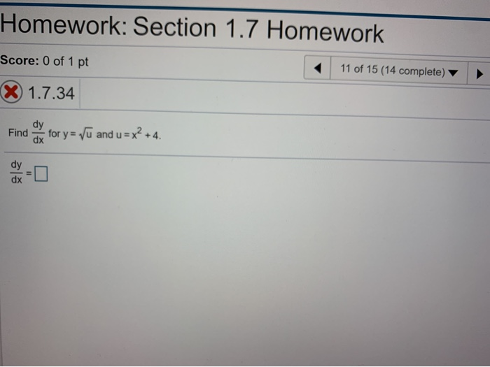 Solved Homework Section 1 7 Homework Score 0 Of 1 Pt 11 Of