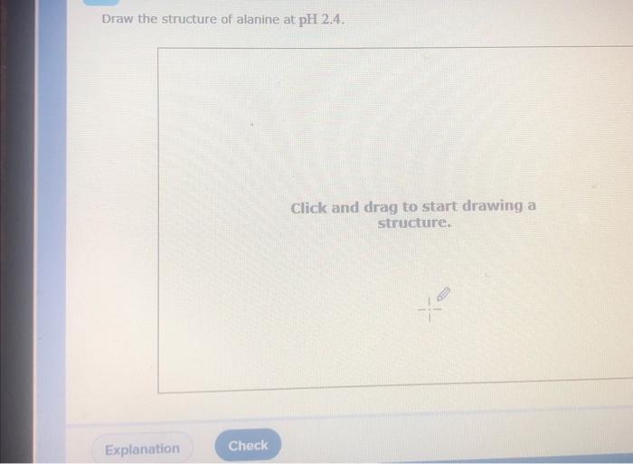 Solved Draw the structure of alanine at pH2.4. Click and | Chegg.com