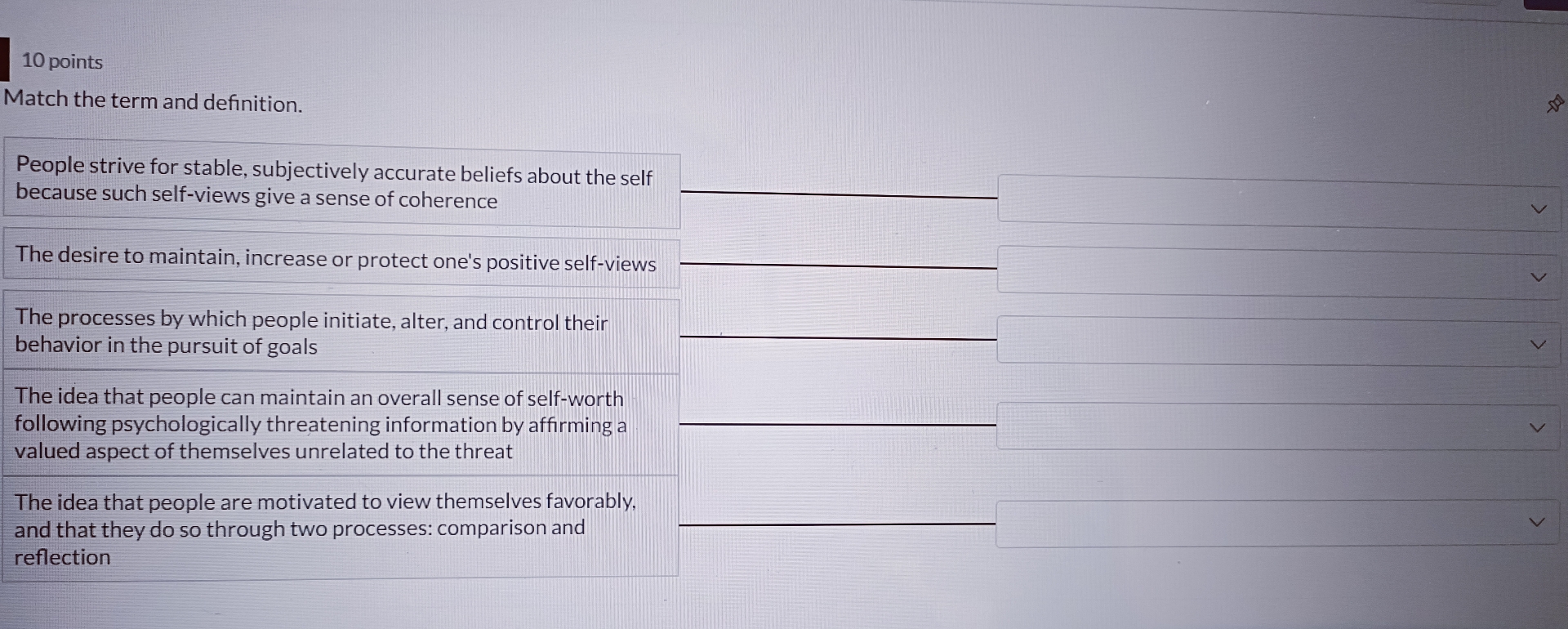 Solved 10 ﻿pointsMatch the term and definition.People strive | Chegg.com