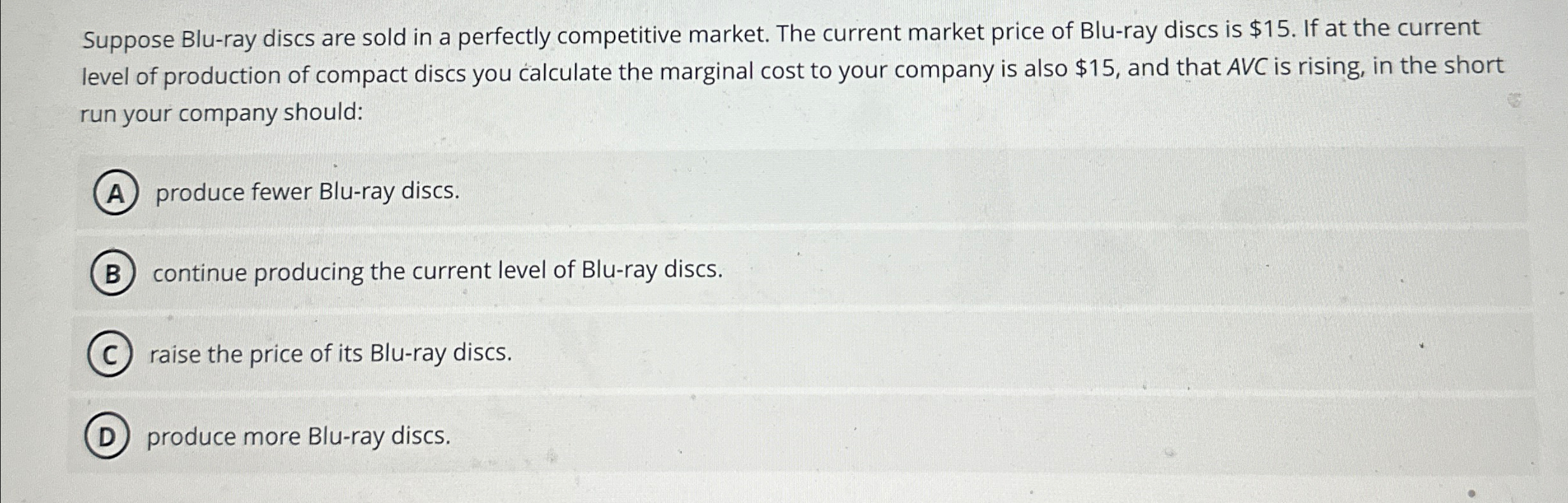 Solved Suppose Blu-ray discs are sold in a perfectly | Chegg.com