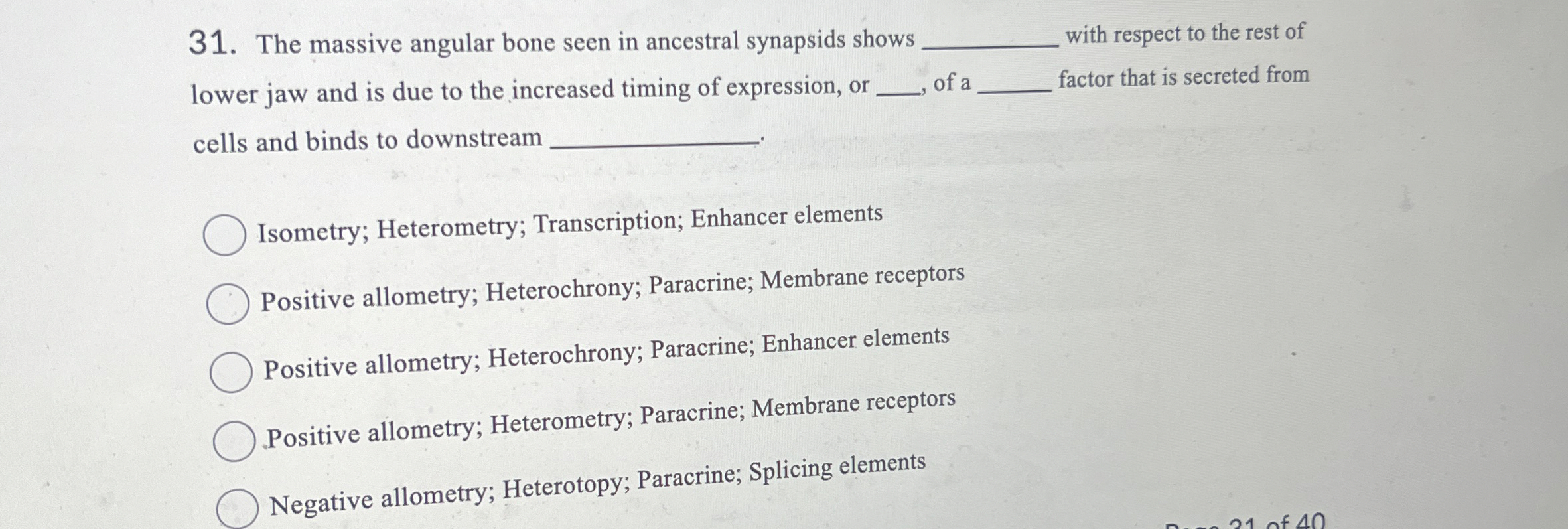 Solved The massive angular bone seen in ancestral synapsids | Chegg.com