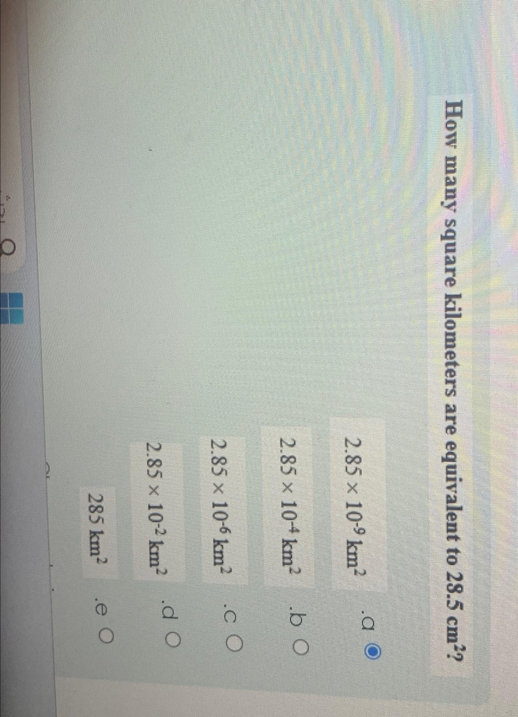 Solved How many square kilometers are equivalent to | Chegg.com