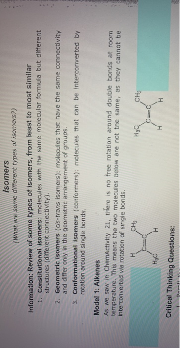 Isomers (What are some different types of isomers?) | Chegg.com