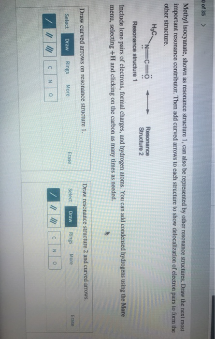 Solved 0 of 35 > Methyl isocyanate, shown as resonance | Chegg.com