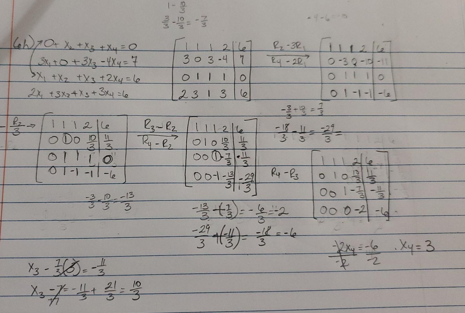 Solved 33−310=−310 3−5−310=3−11313+31)=−36=−2(0000−2)−6] | Chegg.com