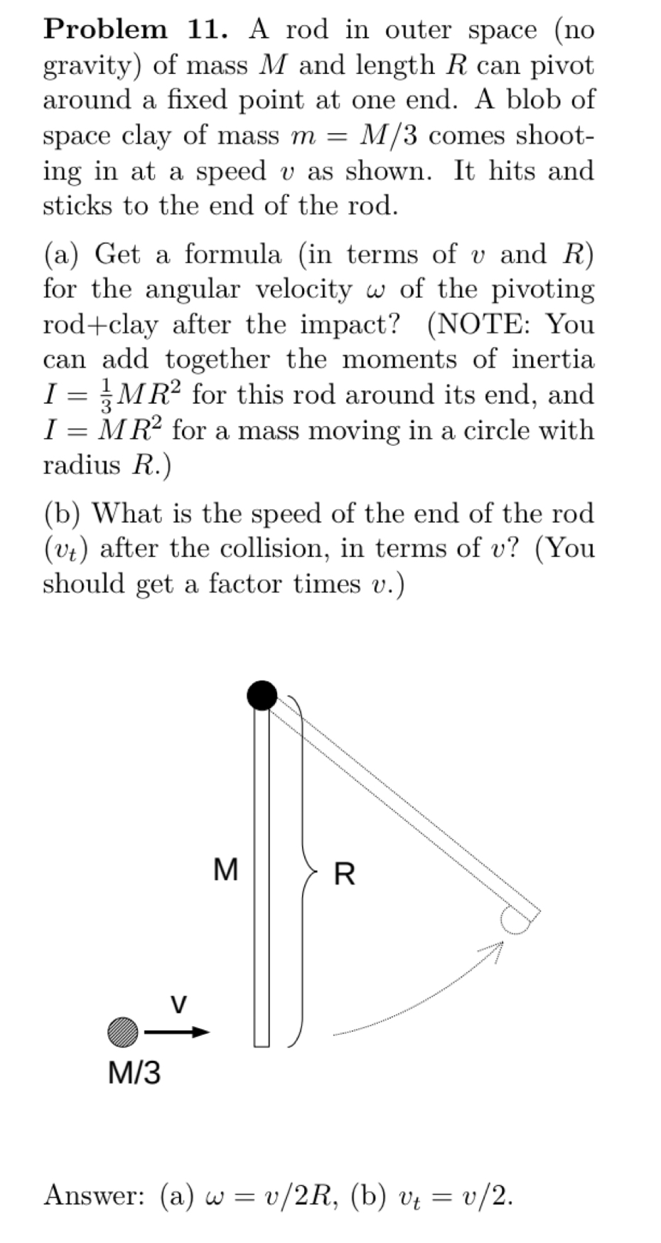 Solved Problem 11. ﻿A rod in outer space (nogravity) ﻿of | Chegg.com