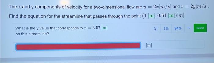 Solved The x and y components of velocity for a | Chegg.com