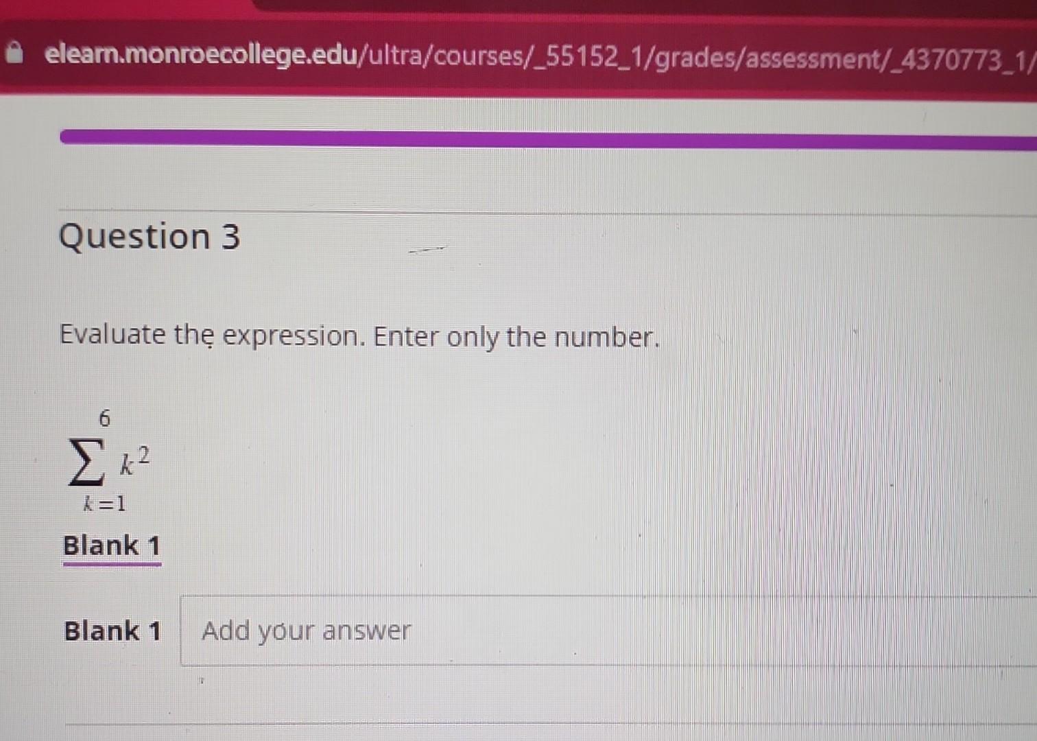 Solved Evaluate the expression. Enter only the number. | Chegg.com