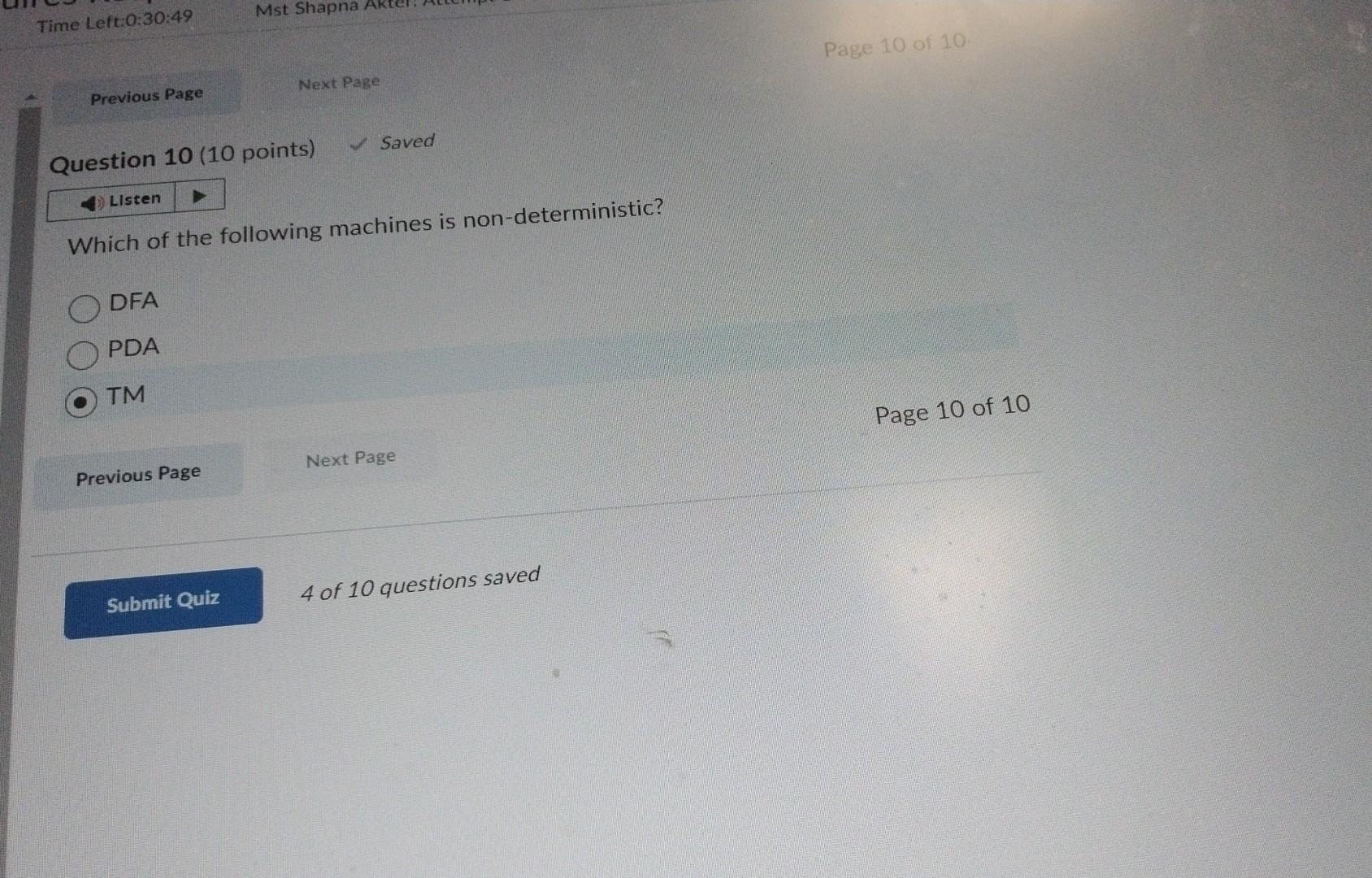 Solved Which of the following machines is non-deterministic? | Chegg.com