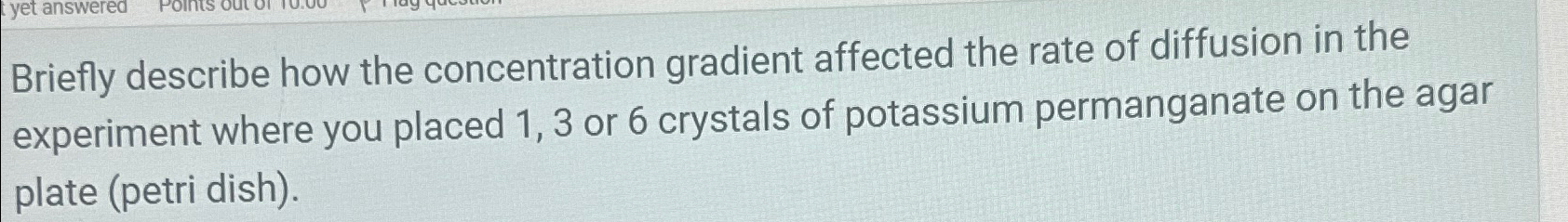 Solved Briefly describe how the concentration gradient | Chegg.com