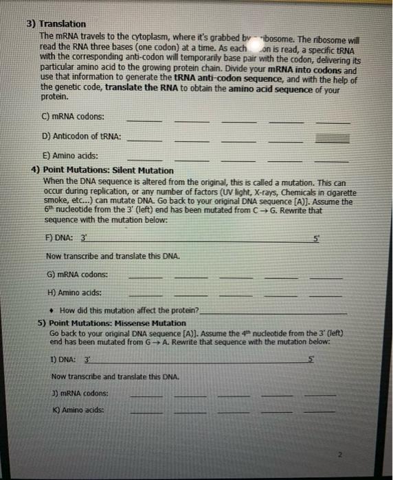 Solved Central Dogma Worksheet Name 1). Replication This is | Chegg.com