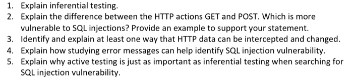 Solved 1. Explain inferential testing. 2. Explain the | Chegg.com