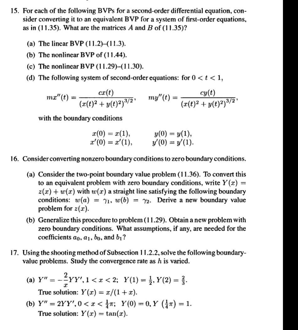 Solved 15. For each of the following BVPs for a second-order | Chegg.com