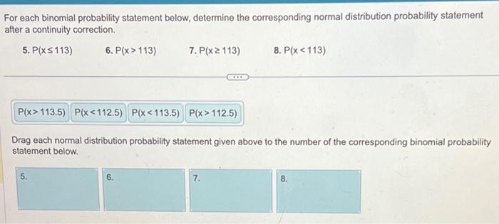 Solved For each binomial probability statement below, | Chegg.com