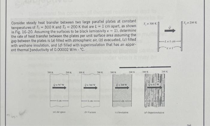 Solved Consider steady heat transfer between two large | Chegg.com