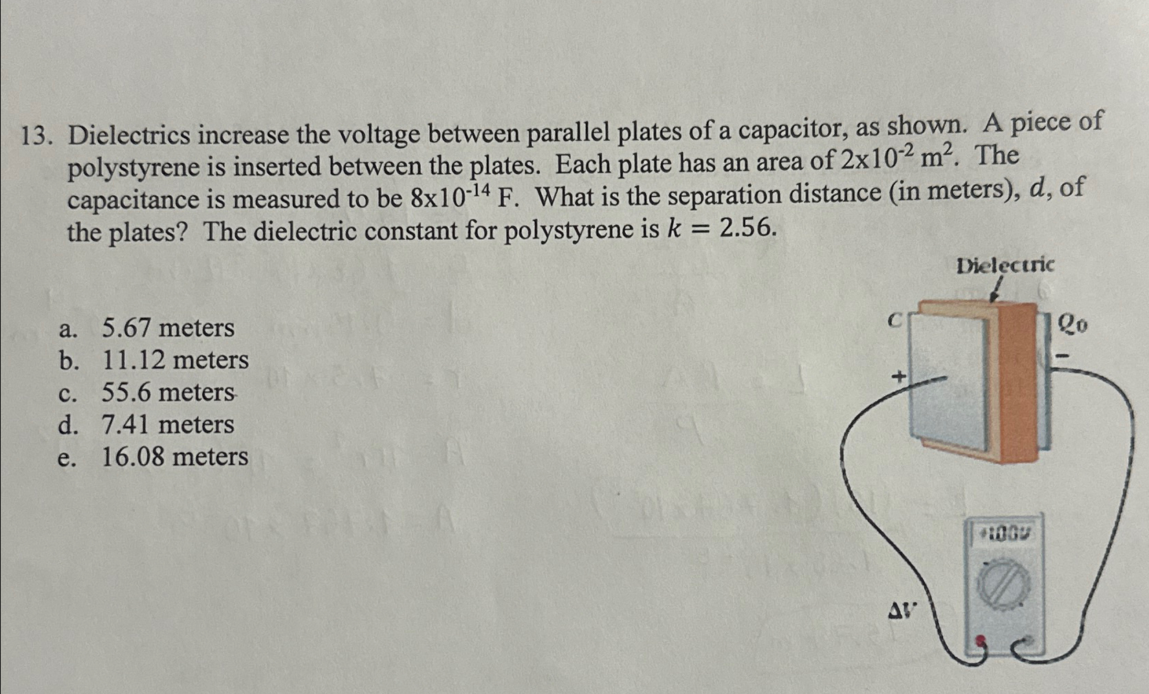 Solved Dielectrics increase the voltage between parallel | Chegg.com