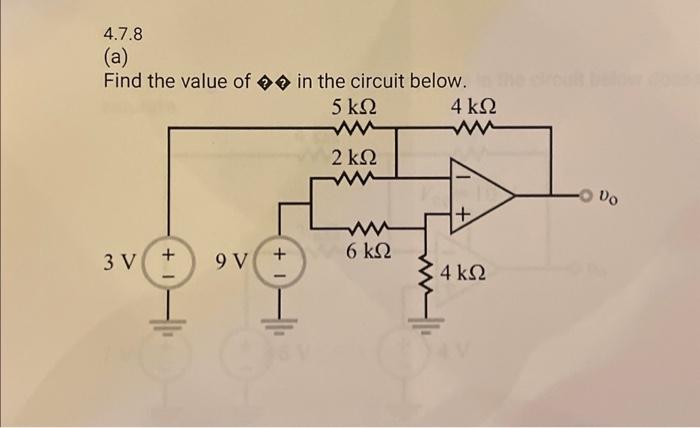 Solved (a) Find the value of ⋄ in the circuit below. | Chegg.com