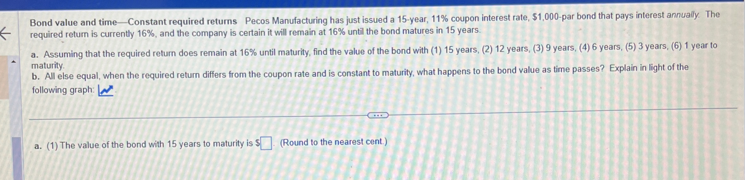 Solved Bond value and time-Constant required returns Pecos | Chegg.com