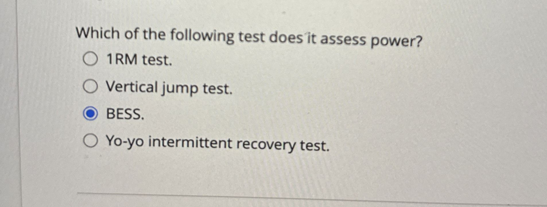 Solved Which of the following test does it assess power?1 | Chegg.com
