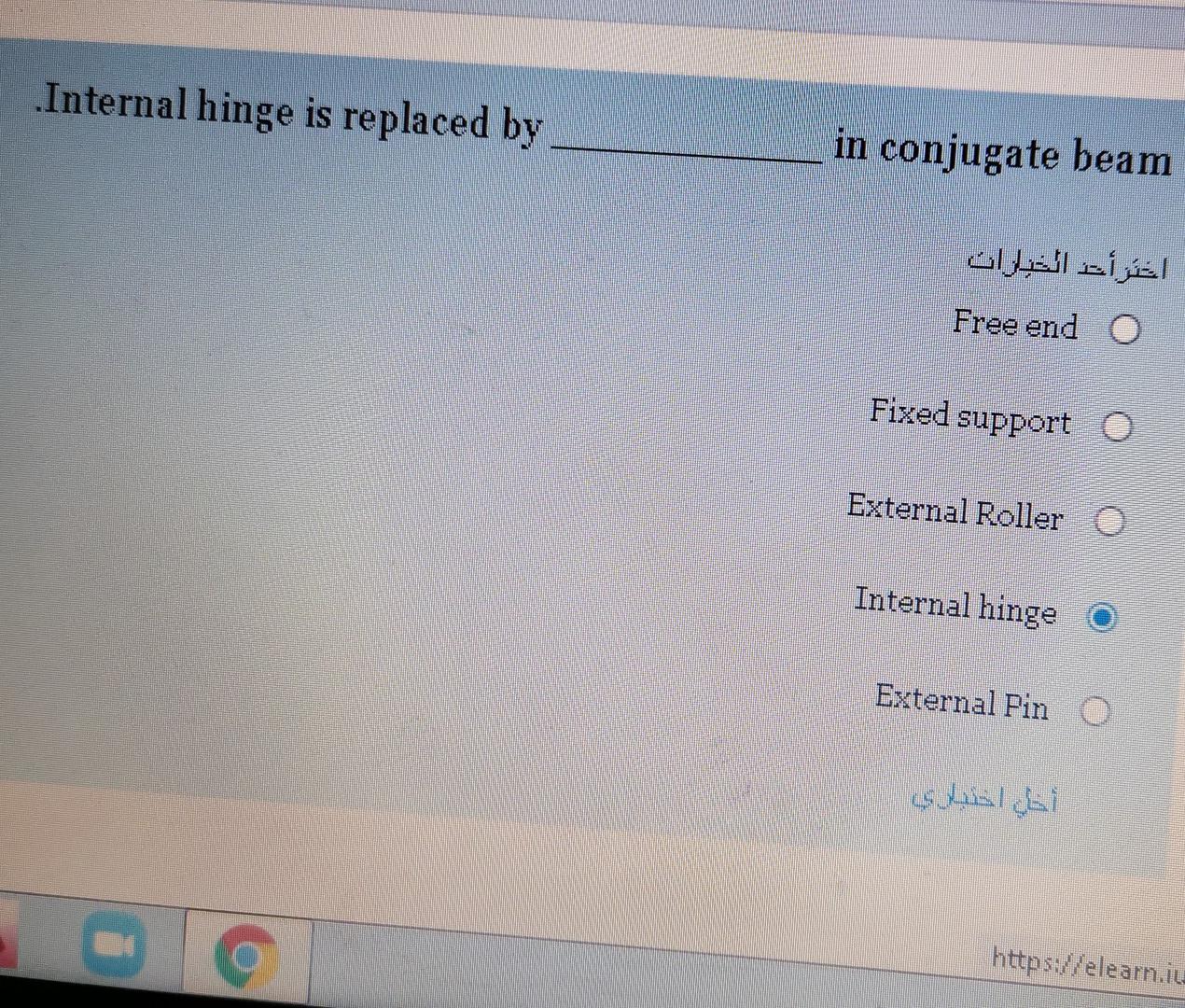 Solved Internal hinge is replaced by in conjugate beam اختر | Chegg.com