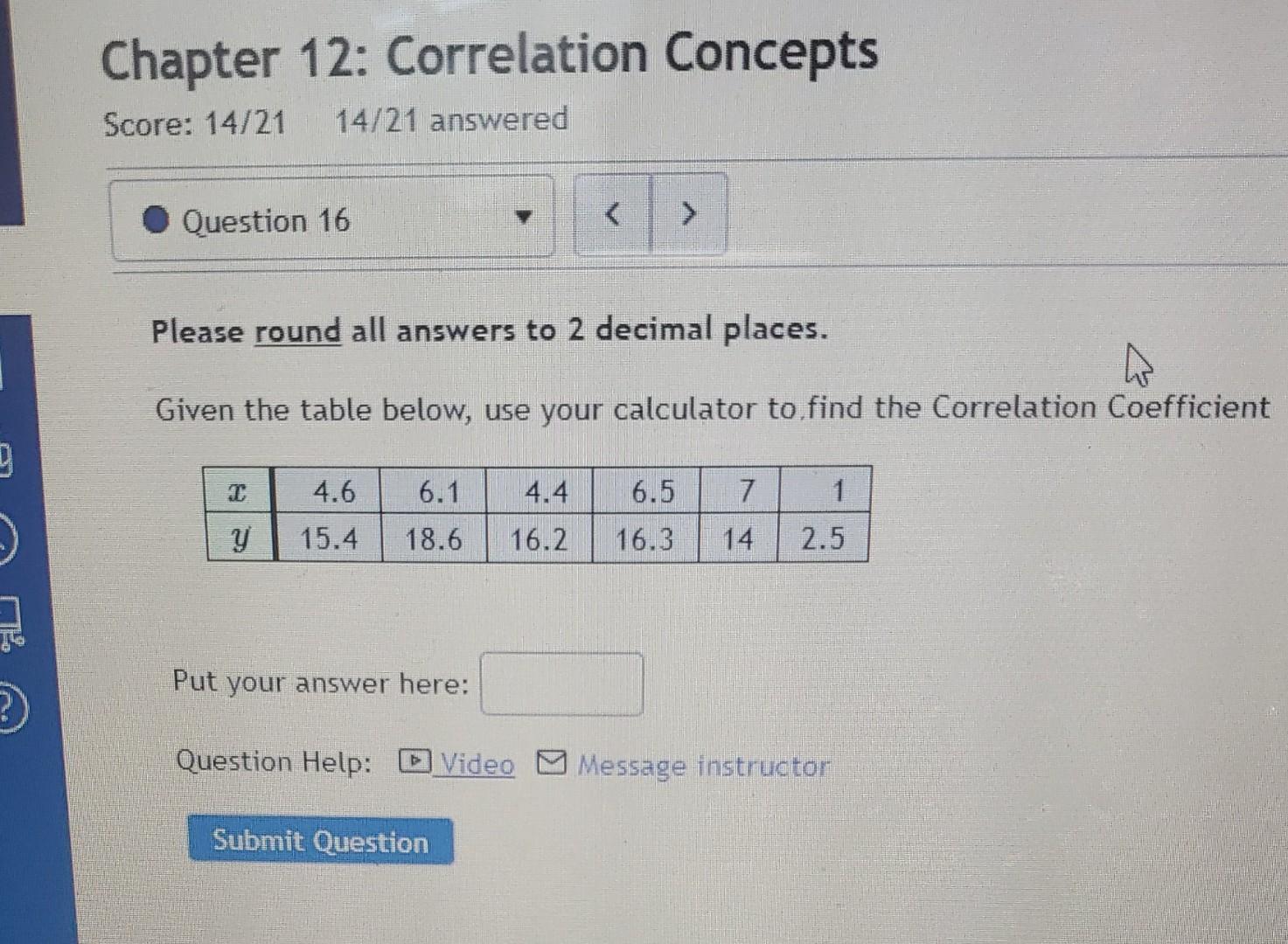 Solved Chapter 12: Correlation Concepts Score: 14/2114/21 | Chegg.com
