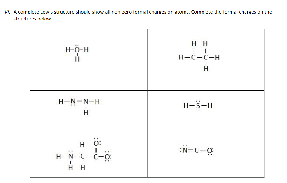 Solved VI. A complete Lewis structure should show all | Chegg.com Solved VI. A complete Lewis structure should show all | Chegg.com