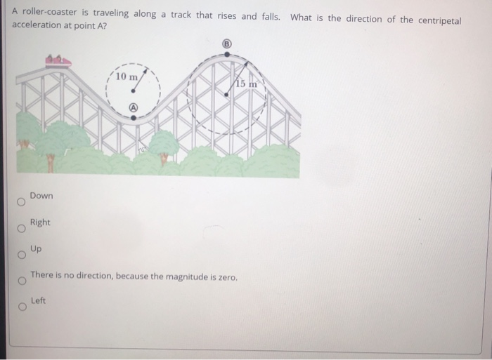 Solved A roller-coaster is traveling along a track that | Chegg.com