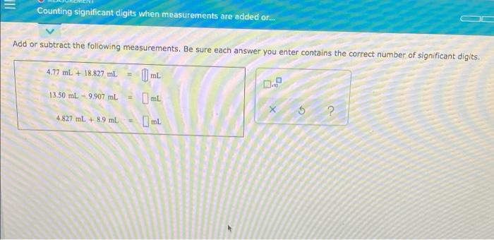 Solved Counting significant digits when measurements are | Chegg.com