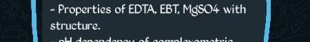 Solved - Properties of EDTA, EBT, MgSO4 with structure. | Chegg.com